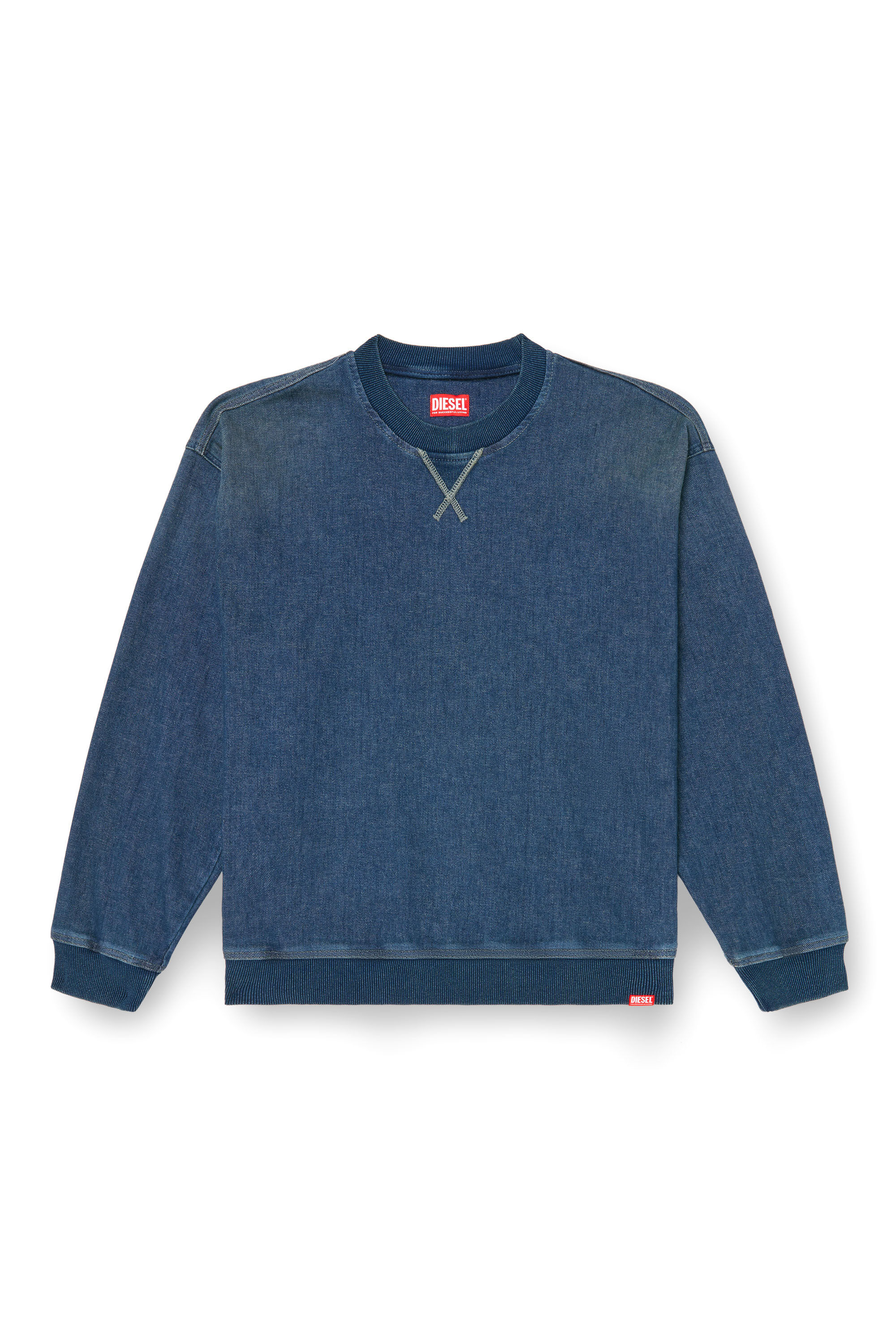 Women's Sweatshirt in Track Denim | Blue | Diesel Women's Sweatshirt in Track Denim | Blue | Diesel